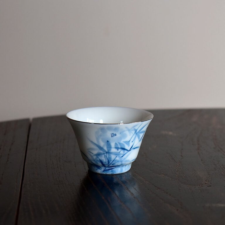 Tiny Thin Porcelain Okra Flower Teacup with Silver Trim in Australia ...